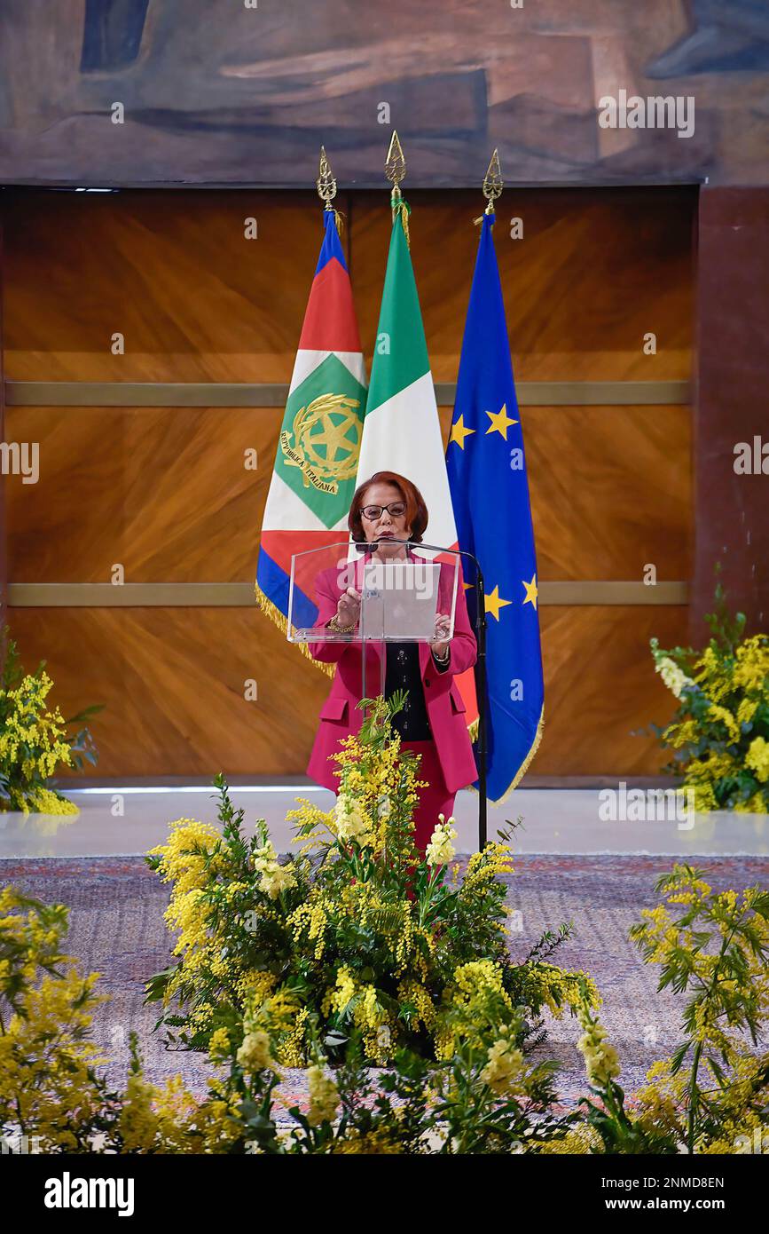 Rome, Italy. 24th Feb, 2023. Lella Golfo, president of the Maria ...