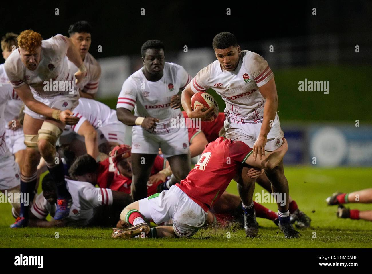 Tristan Woodman of England U20's breaks away from a maul during the ...