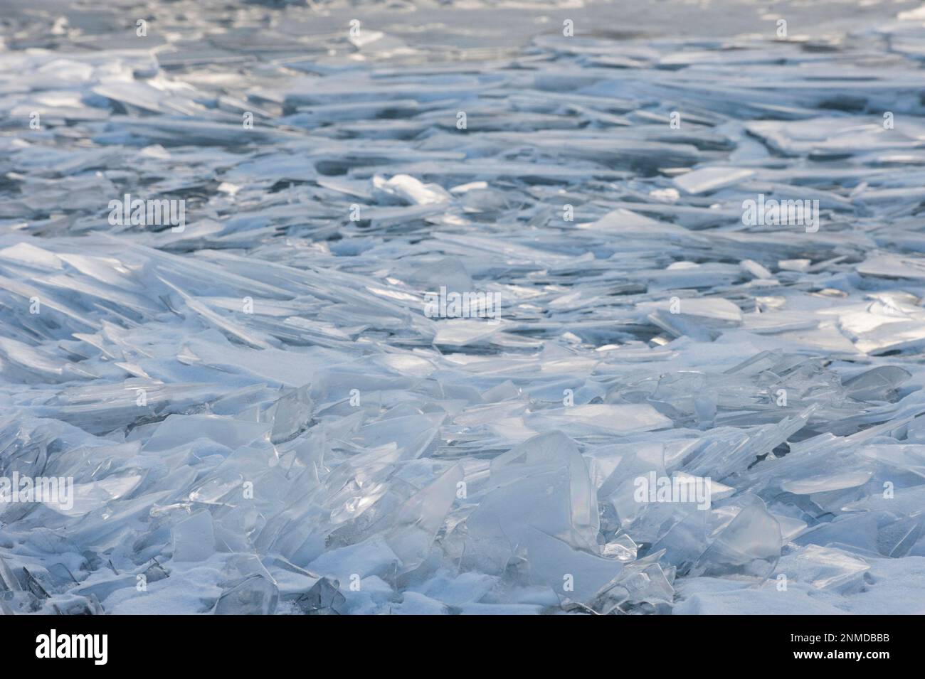 Lake Suwa's Omiwatari (in which the ice cracks across the lake), Nagano ...
