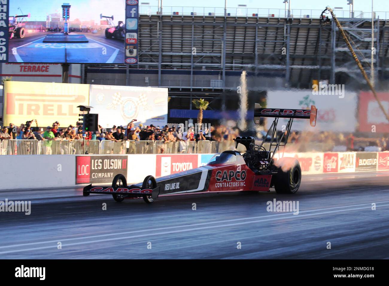 LAS VEGAS, NV - OCTOBER 29: Steve Torrence (1 TF) Capco NHRA Top Fuel ...
