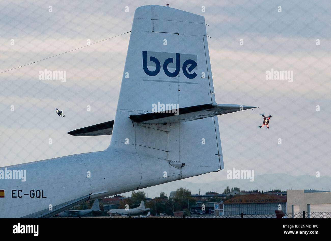 Two racing drones in the combined operation between drones and ...