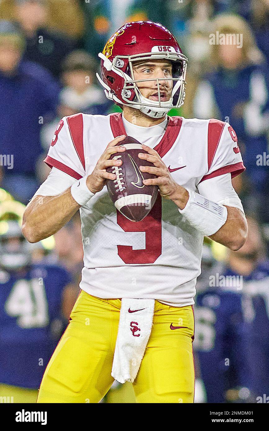 SOUTH BEND, IN - OCTOBER 23: USC Trojans quarterback Kedon Slovis (9 ...
