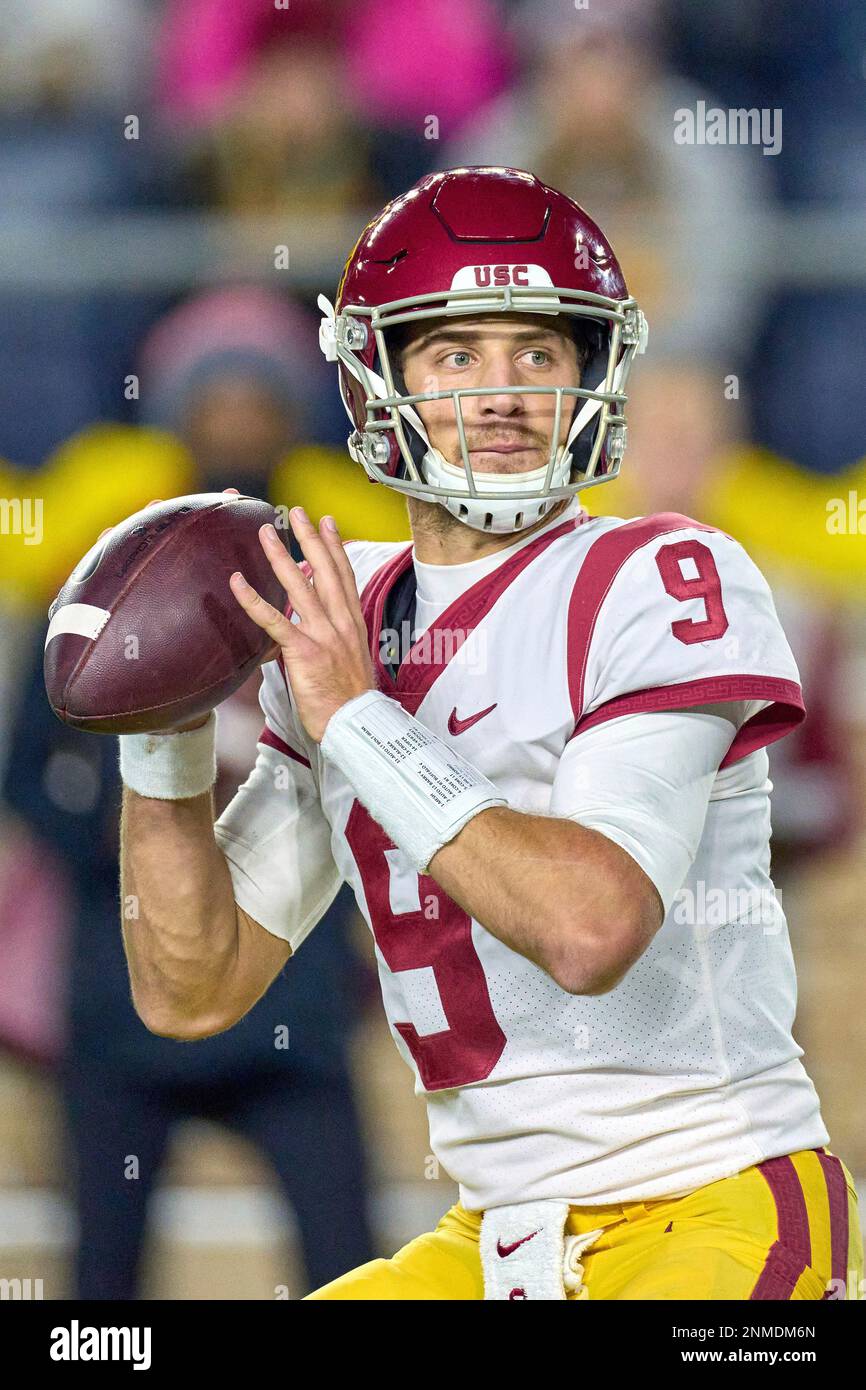 SOUTH BEND, IN - OCTOBER 23: USC Trojans quarterback Kedon Slovis (9 ...