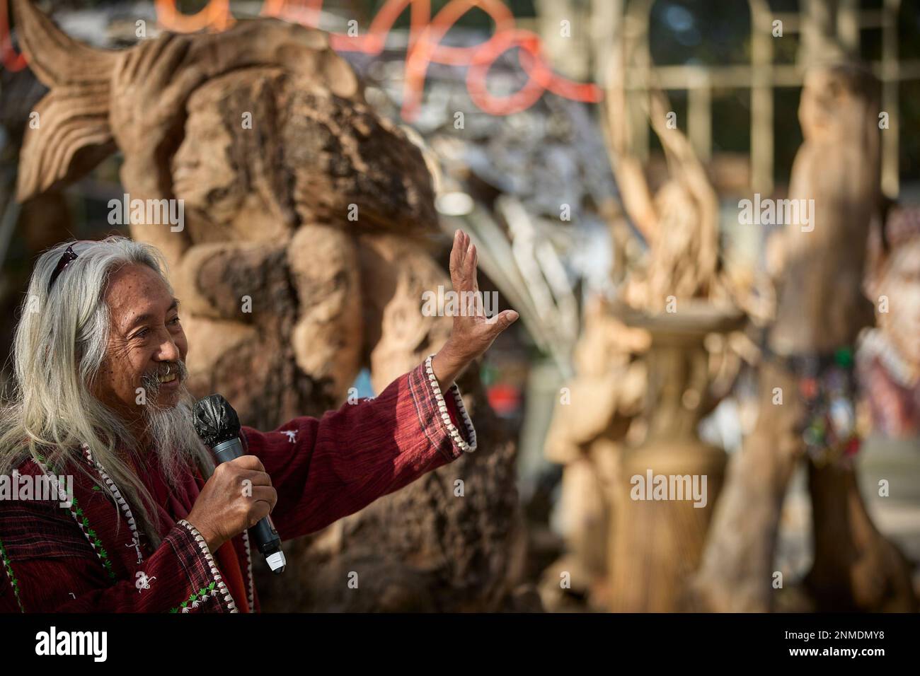 The artist Kidlat Tahimik, at the presentation of his exhibition ...