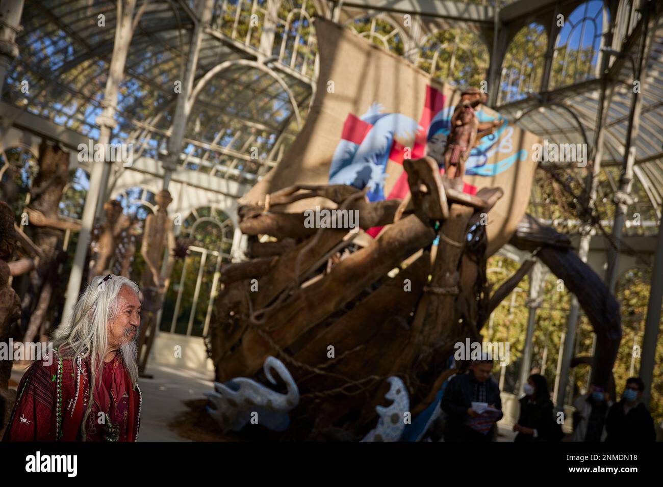 The artist Kidlat Tahimik, at the presentation of his exhibition ...