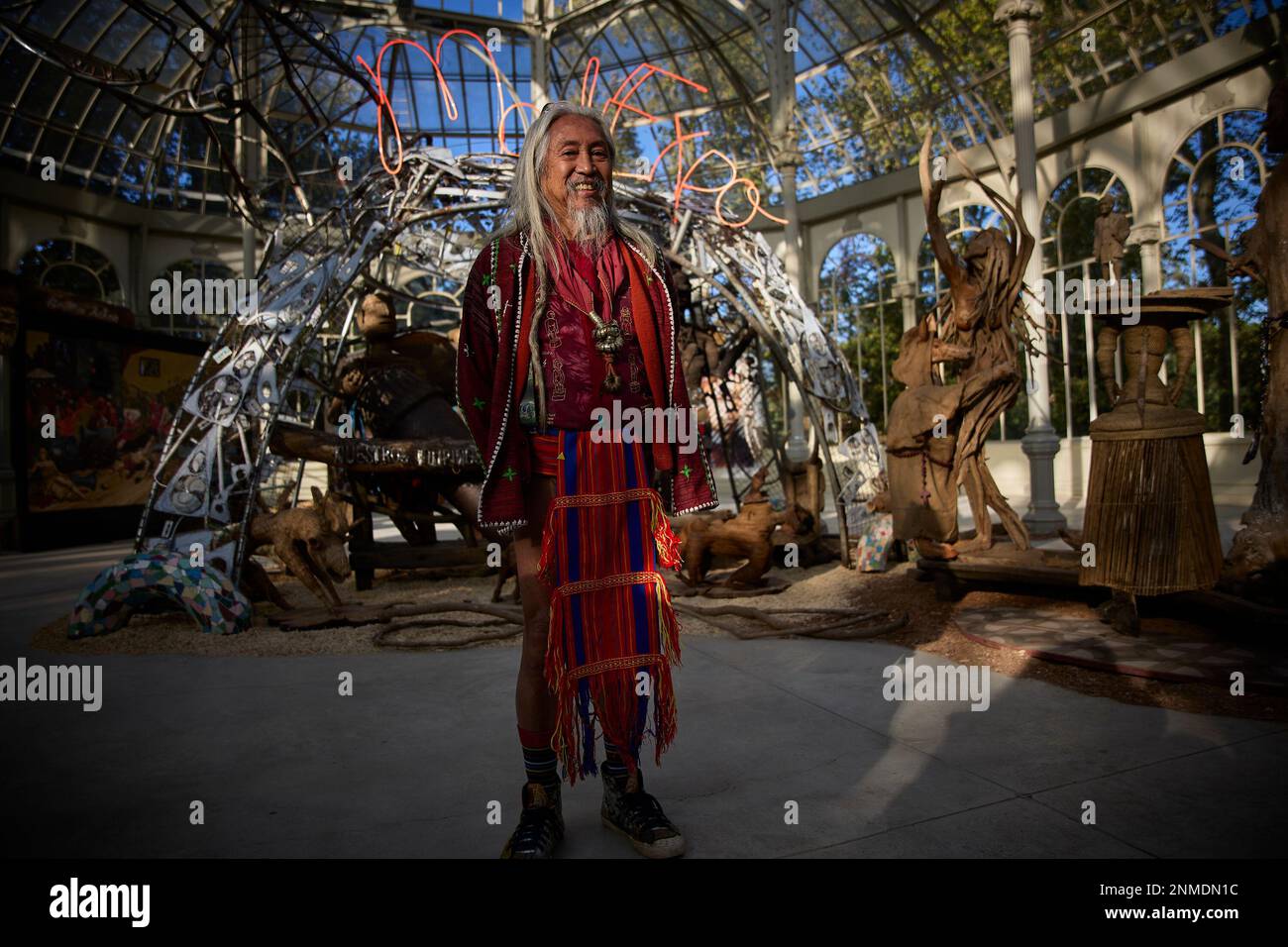 The artist Kidlat Tahimik, at the presentation of his exhibition ...