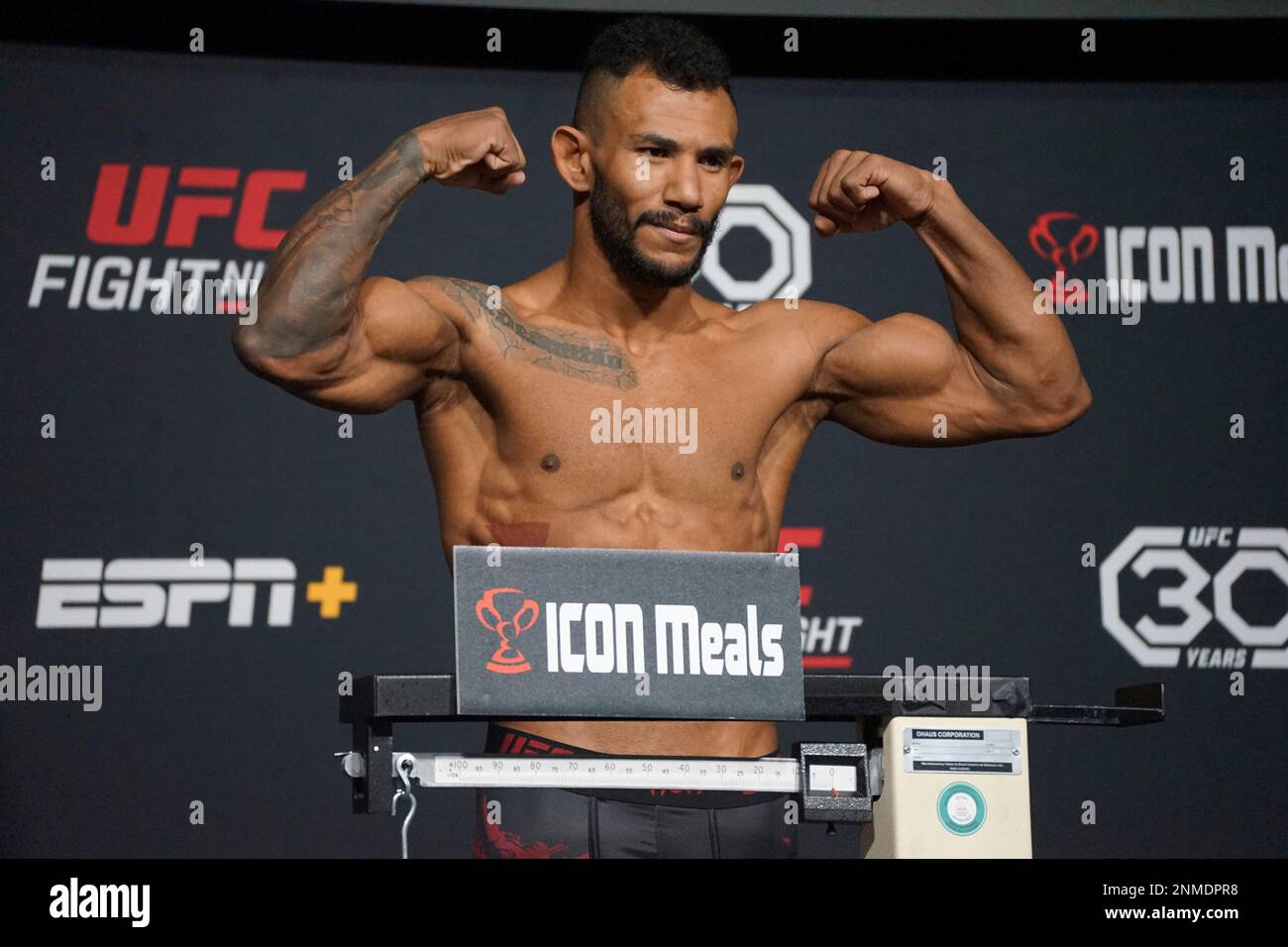 LAS VEGAS, NV - FEBRUARY 24: Rafael Alves weighs in ahead of their UFC ...
