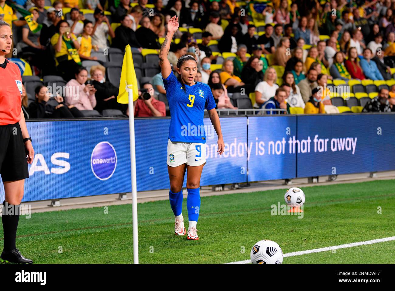 SYDNEY, AUSTRALIA - OCTOBER 26: Debinha of Brazil holds up her hand ...