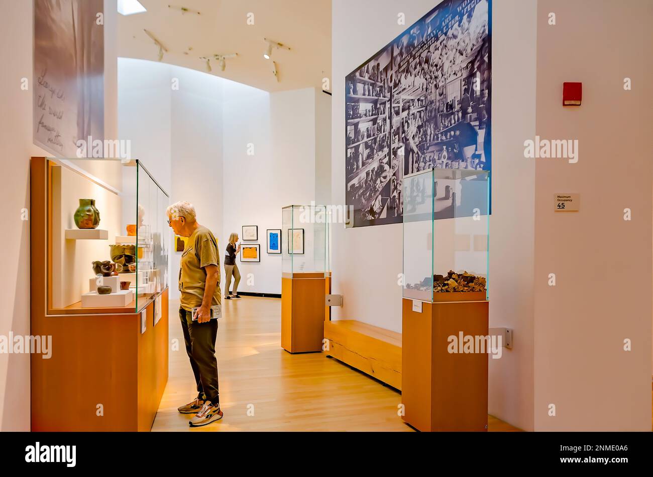 People look at the pottery of Mississippi master potter George Ohr at ...