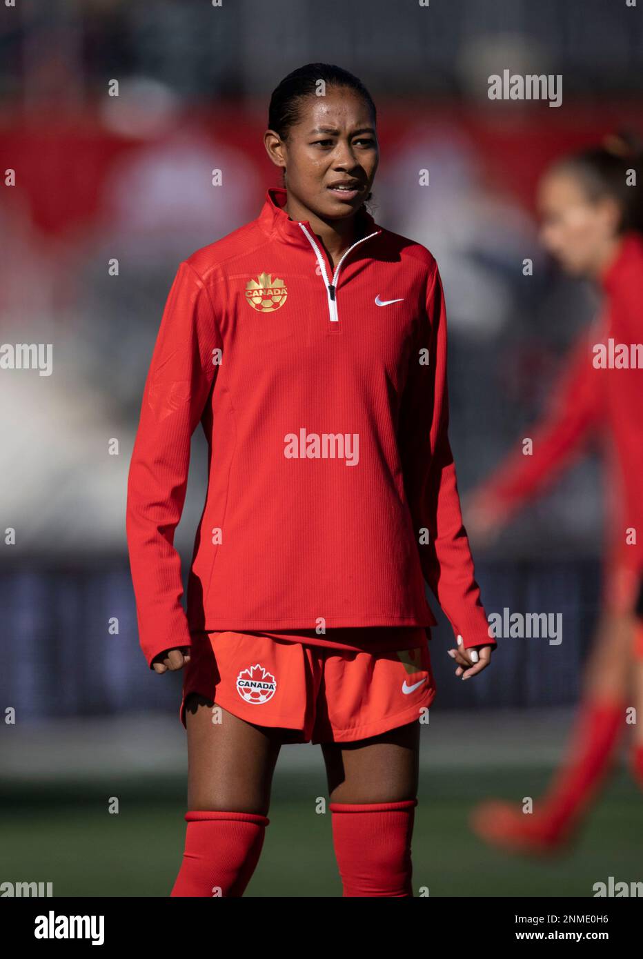OTTAWA, ON - OCTOBER 23: Jayde Riviere of Team Canada warms up before ...