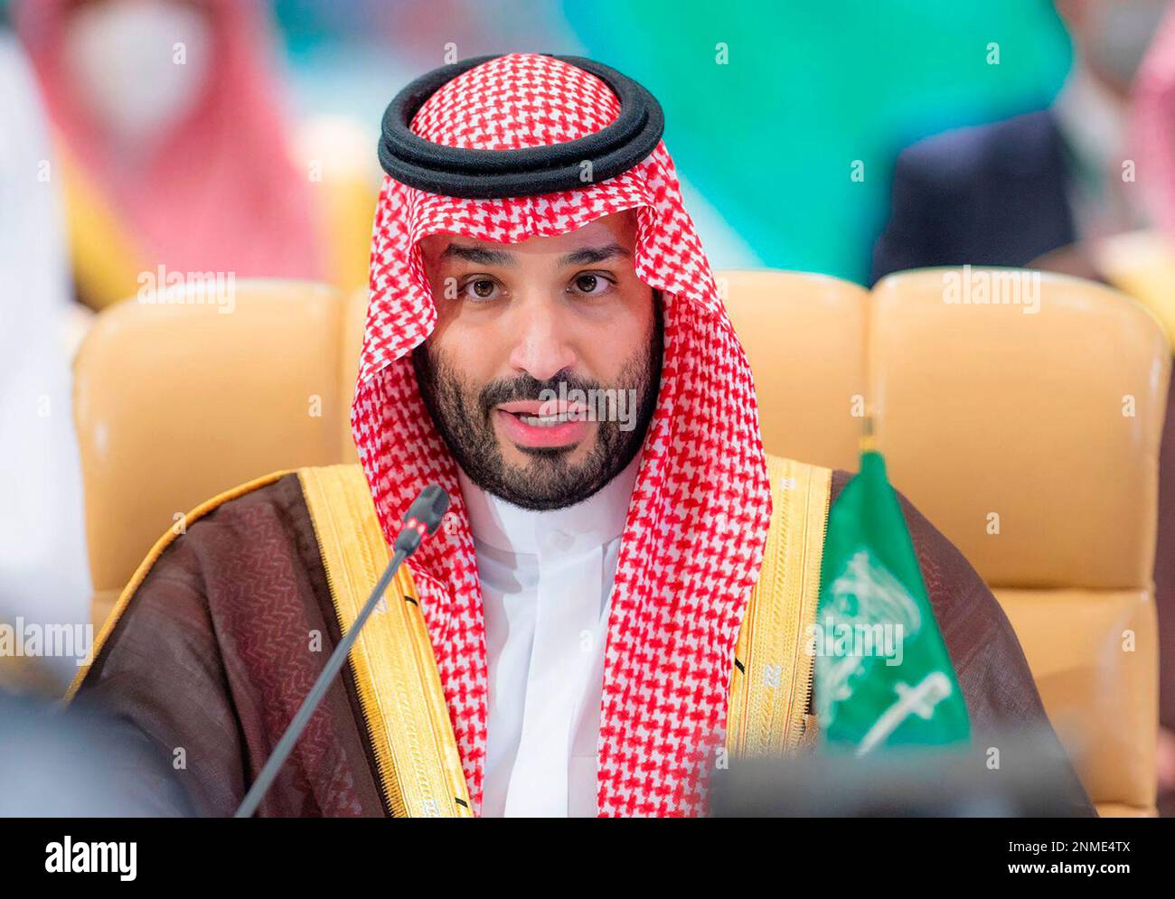 In this photo provided by the Saudi Royal Palace, Saudi Crown Prince ...