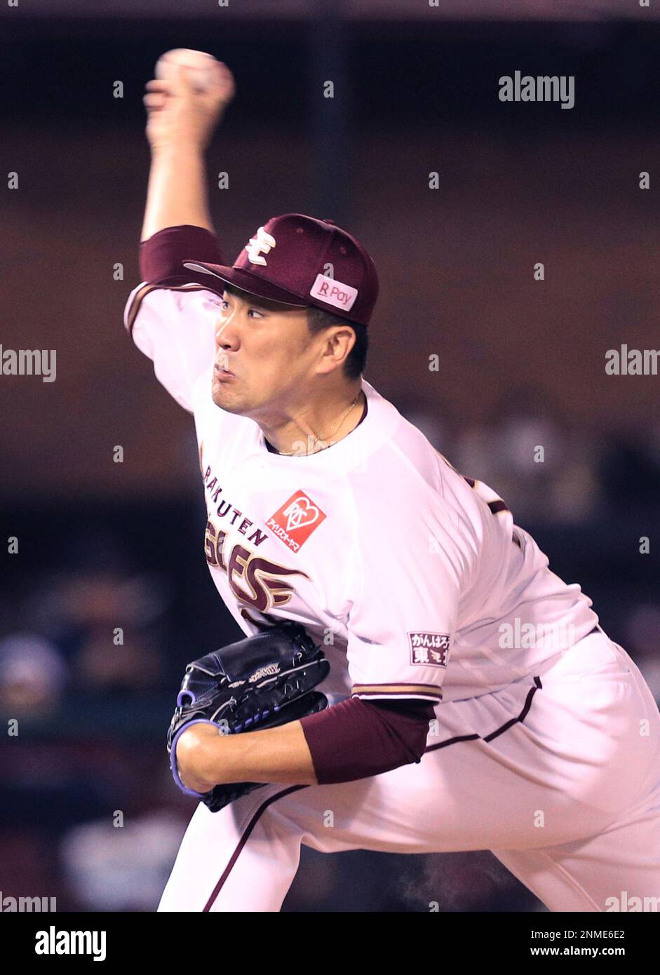 Japanese pitcher Masahiro Tanaka throes a ball as a starter during a ...