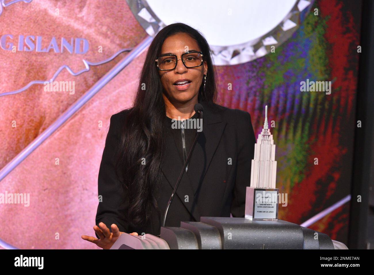 Mandy Aragones, wife of Slick Rick, attends the Empire State Building ...