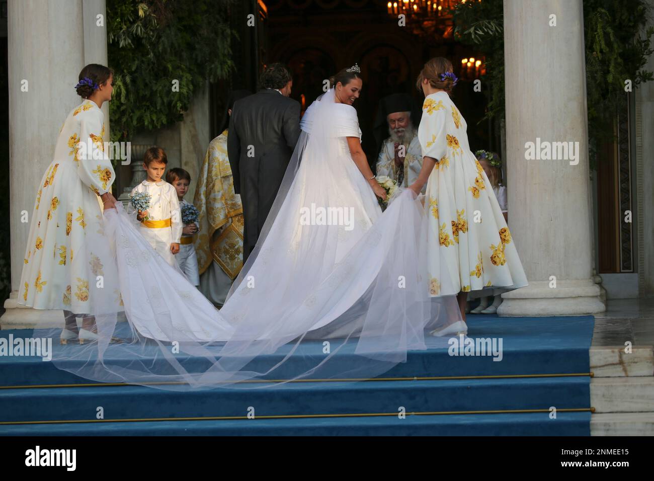 Nina Flohr arrives at the Annunciation Cathedral of St. Mary with her ...