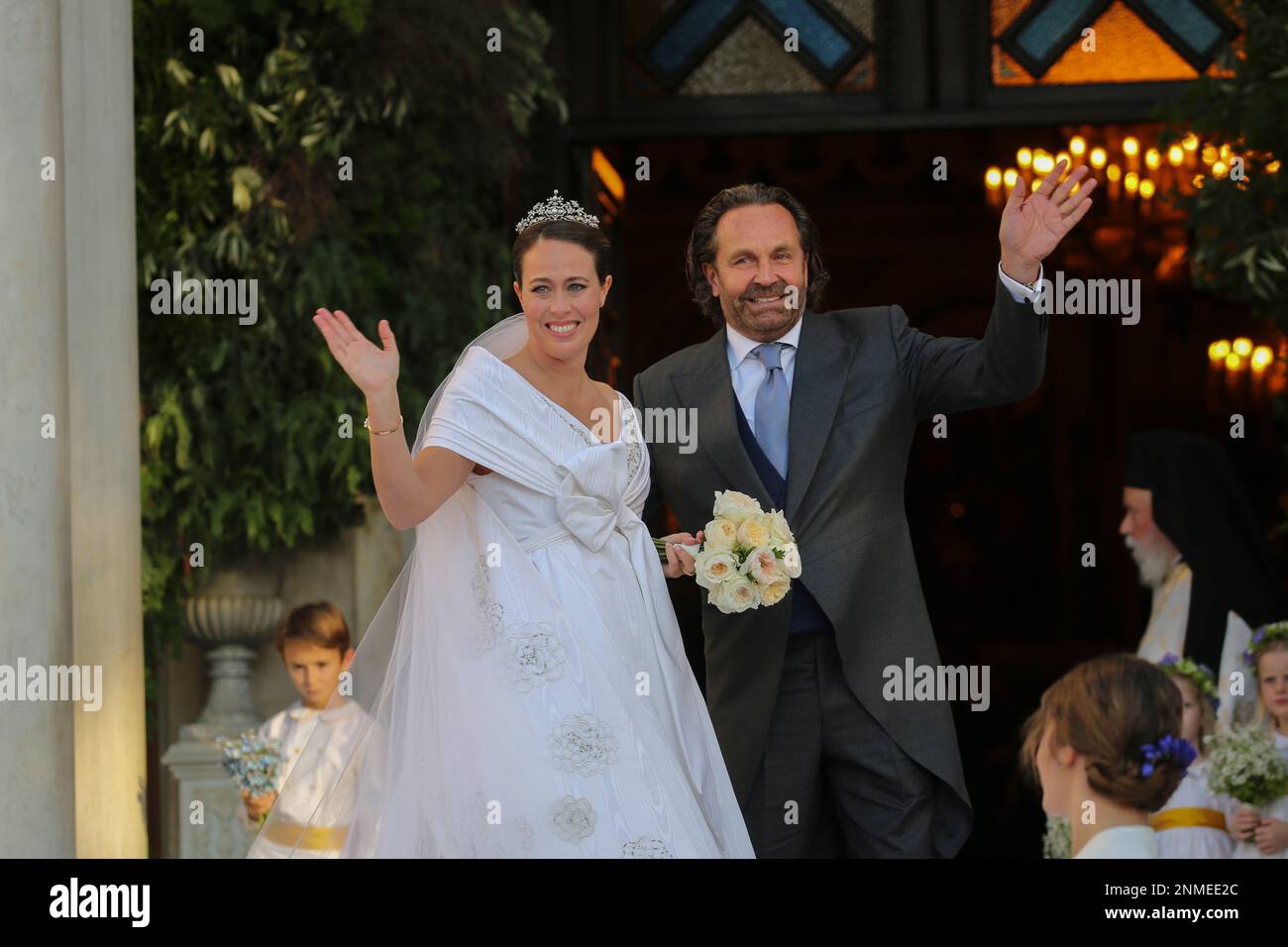 Nina Flohr arrives at the Annunciation Cathedral of St. Mary with her ...