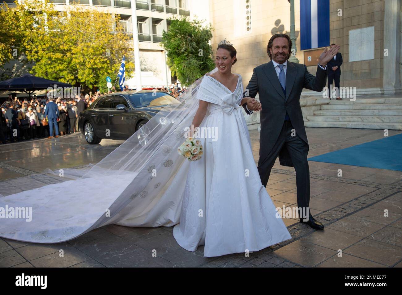 Nina Flohr arrives at the Annunciation Cathedral of St. Mary with her ...