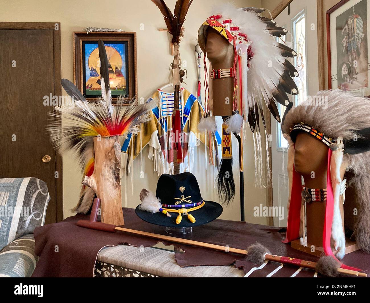 Native American and other historical items are displayed by Father Art ...