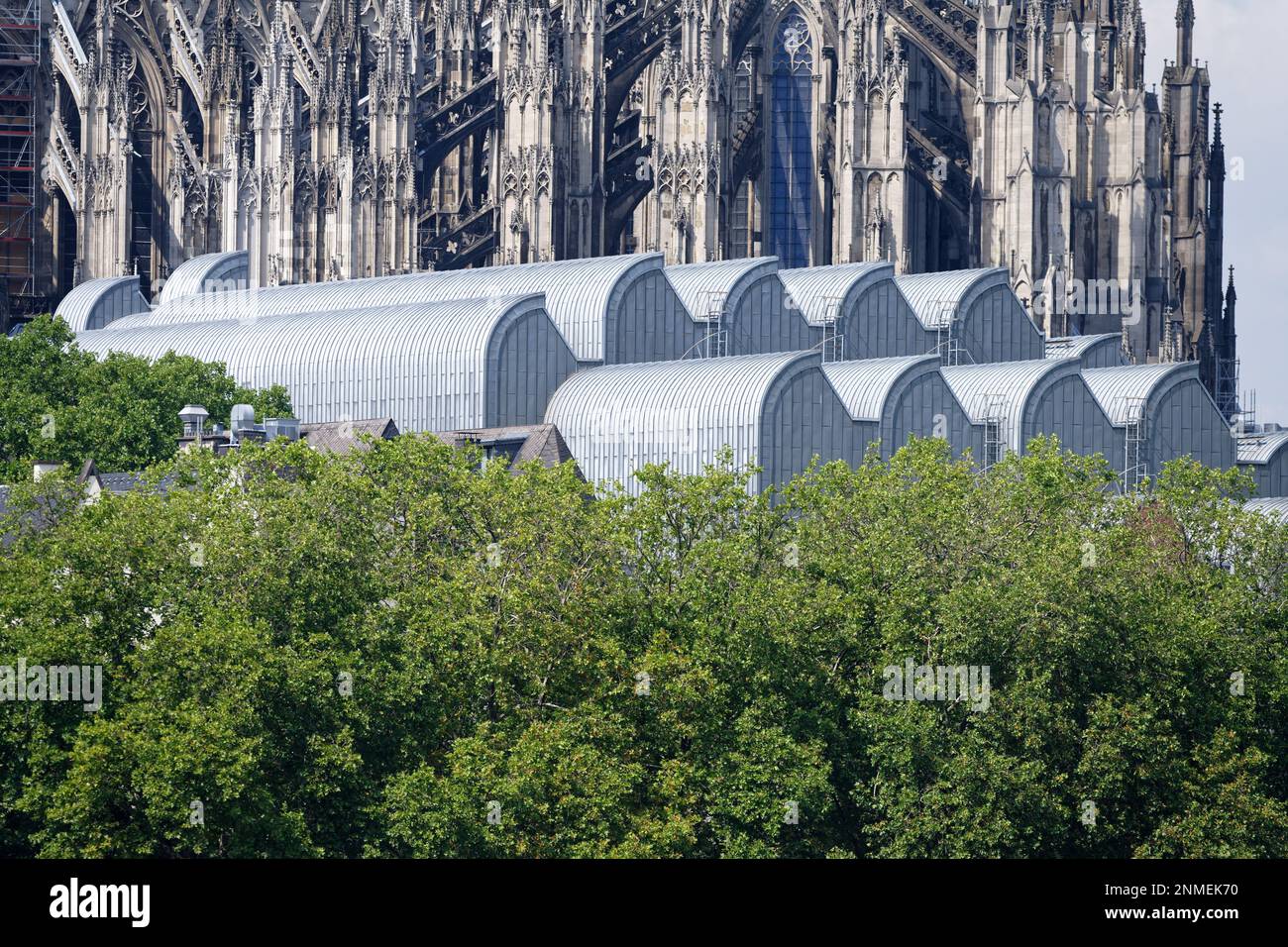 striking shed roof scenery of the museum ludwig in the shadow of the ...