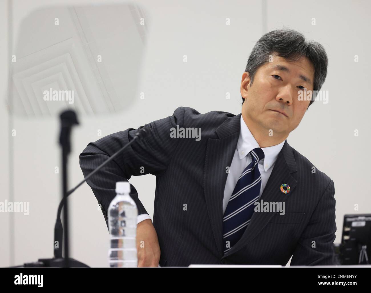 Hideyuki Kudo, President and CEO of Shinsei Bank, announces that Shisei ...