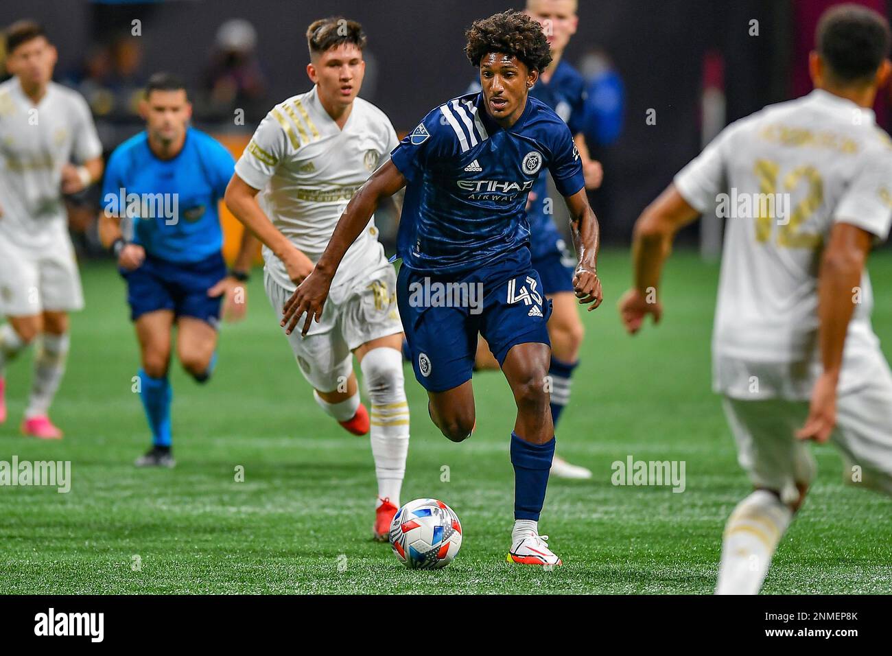 ATLANTA, GA – OCTOBER 20: NYCFC forward Talles Magno (43) moves with ...