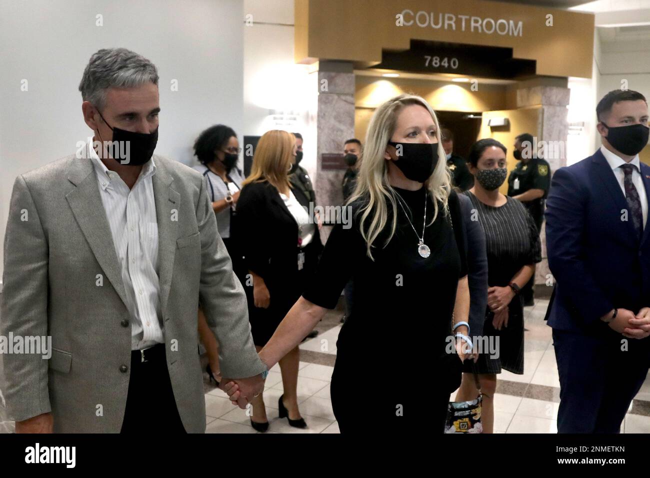 Gena and Tom Hoyer, the parents of murder victim Luke Hoyer, and leave ...