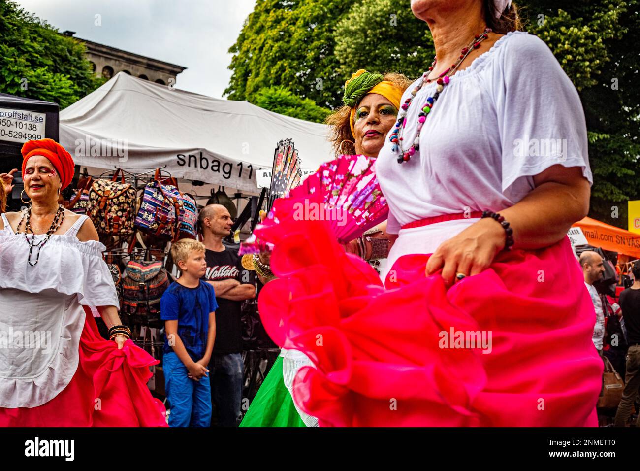 LANDSKRONA, SWEDEN – JULY 28, 2018: Local town carnival where people ...