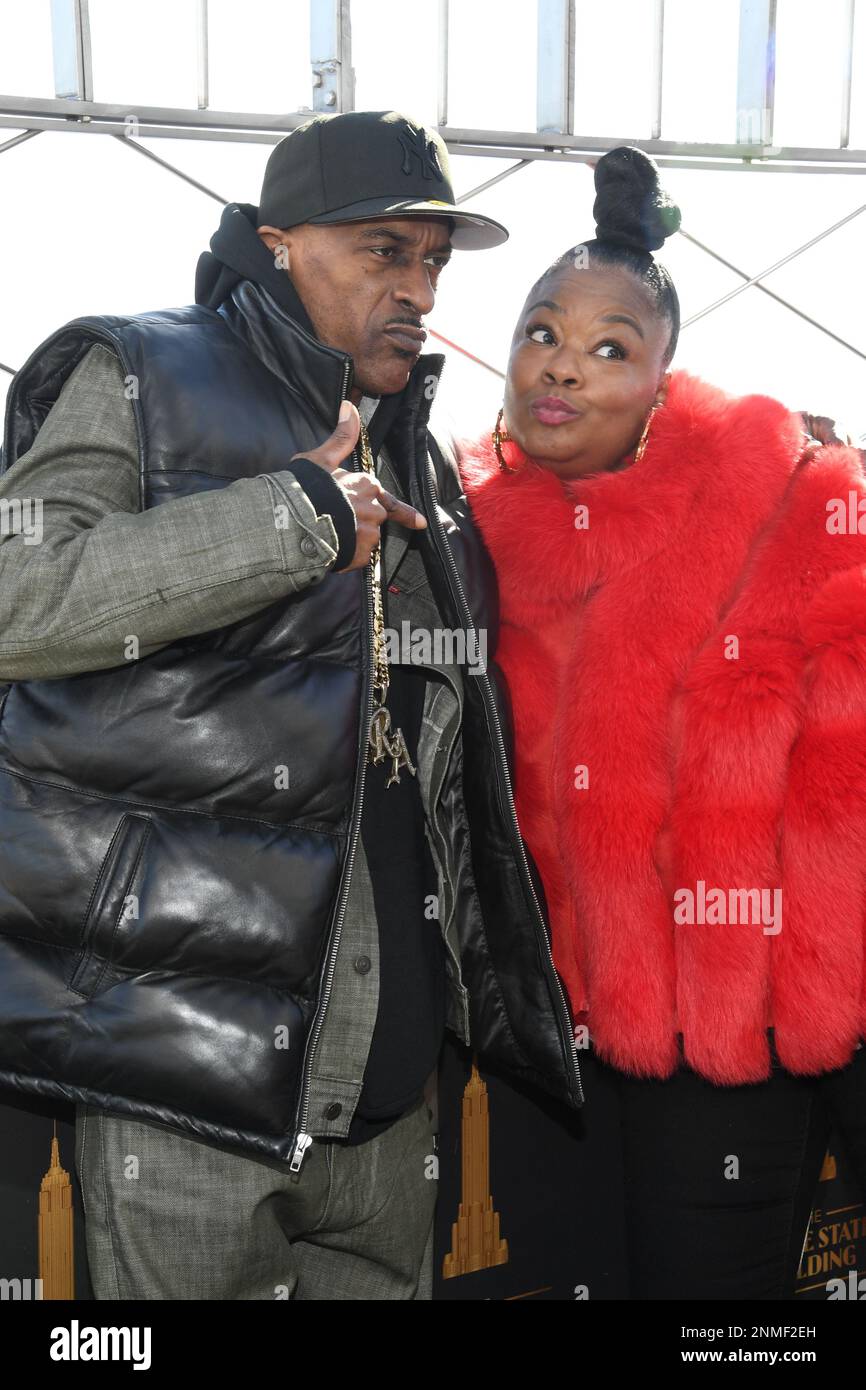 Rakim and Roxanne Shante visit the Empire State Building to celebrate ...
