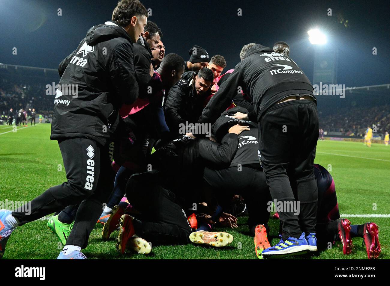 Parma players jubilates after scoring the goal 3-4 in the 73 th minute ...