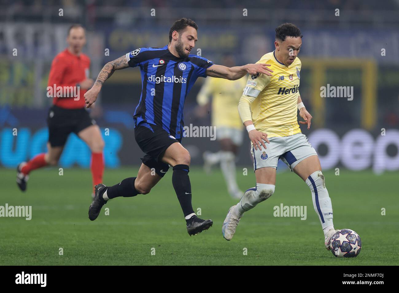 Milan, Italy, 22nd February 2023. Hakan Calhanoglu of FC Internazionale ...