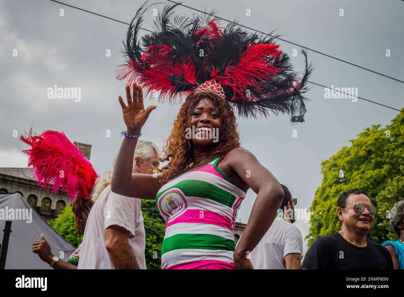 LANDSKRONA, SWEDEN – JULY 28, 2018: Local town carnival where people ...