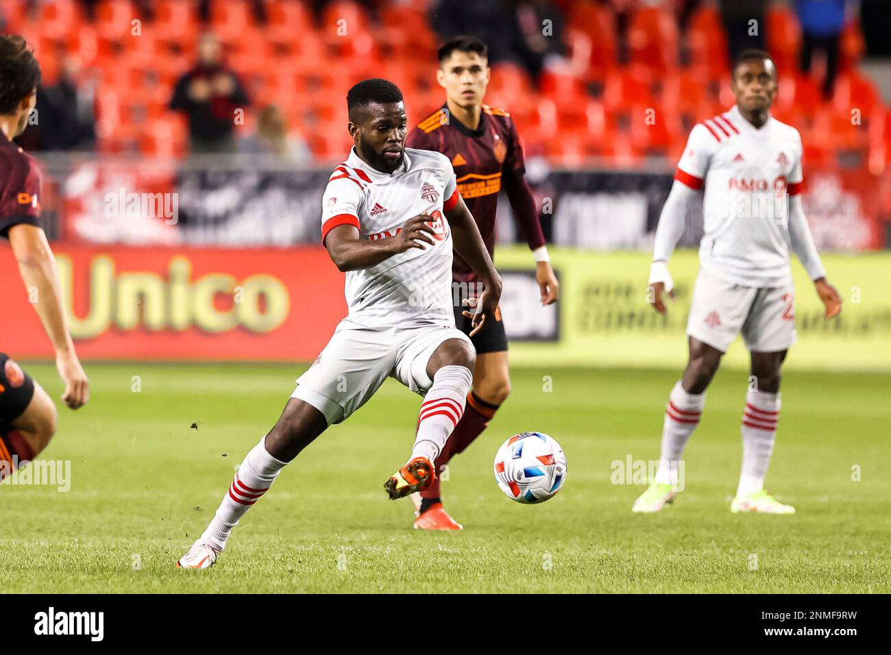 TORONTO, ON - OCTOBER 16: Toronto FC defender Kemar Lawrence (92) runs ...