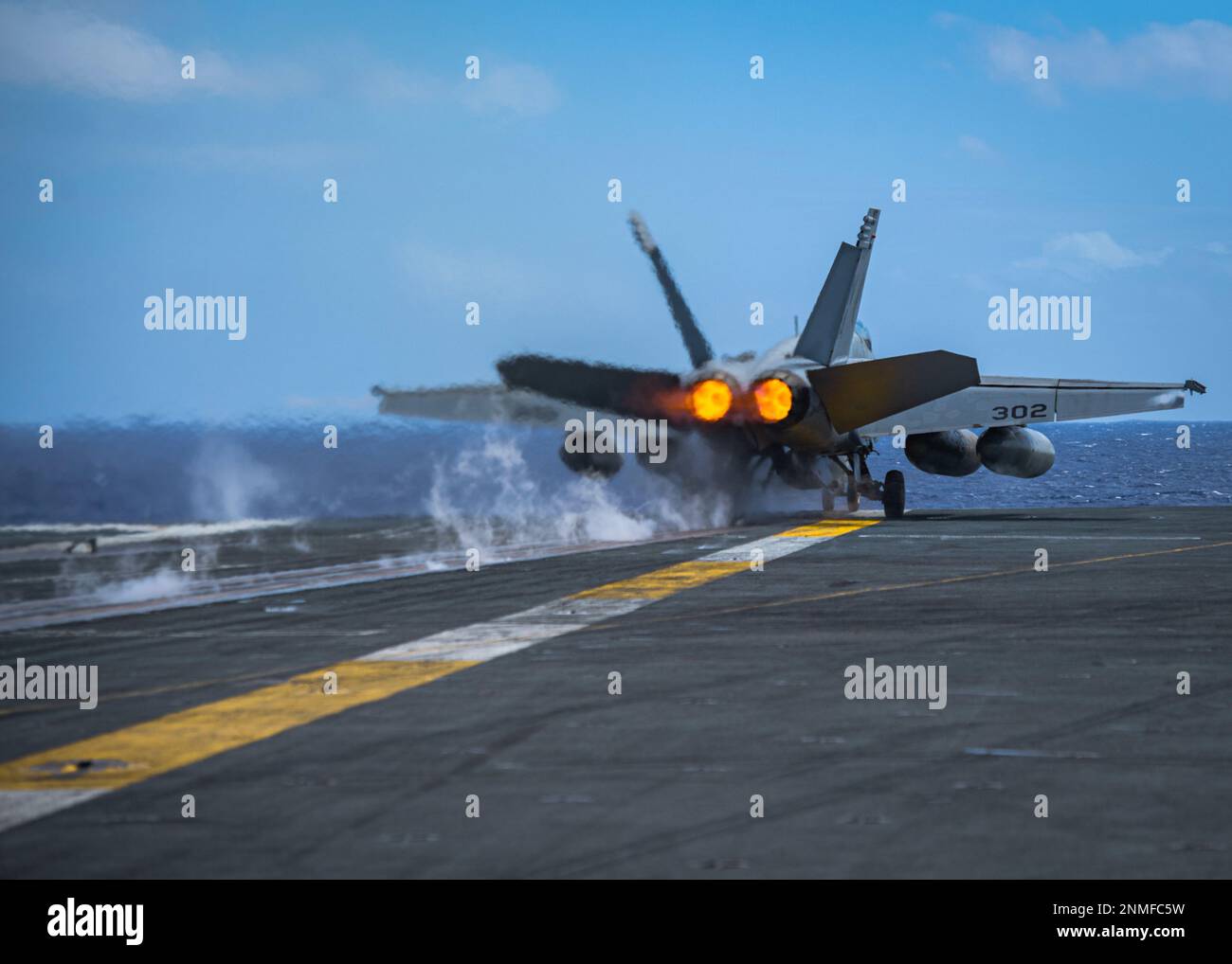 230224-N-MH015-2079 PHILIPPINE SEA (Feb. 24, 2023) An F/A-18E Super Hornet from the “Kestrels ...