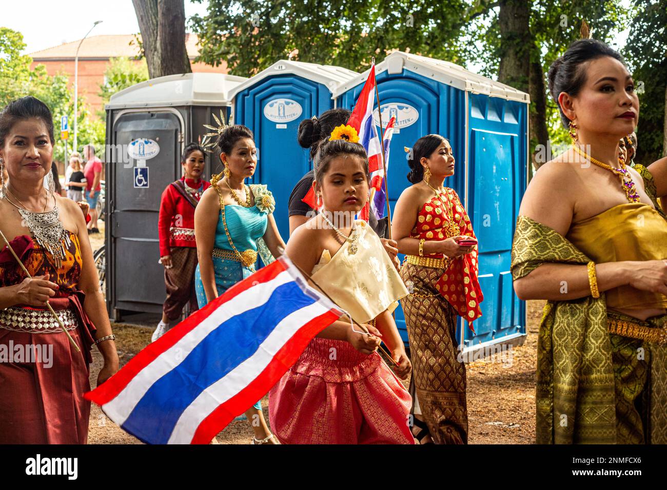 LANDSKRONA, SWEDEN – JULY 28, 2018: Local town carnival where people ...