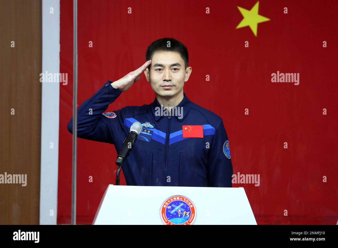 Astronaut Ye Guangfu meets the press before the departure to Tiangong ...