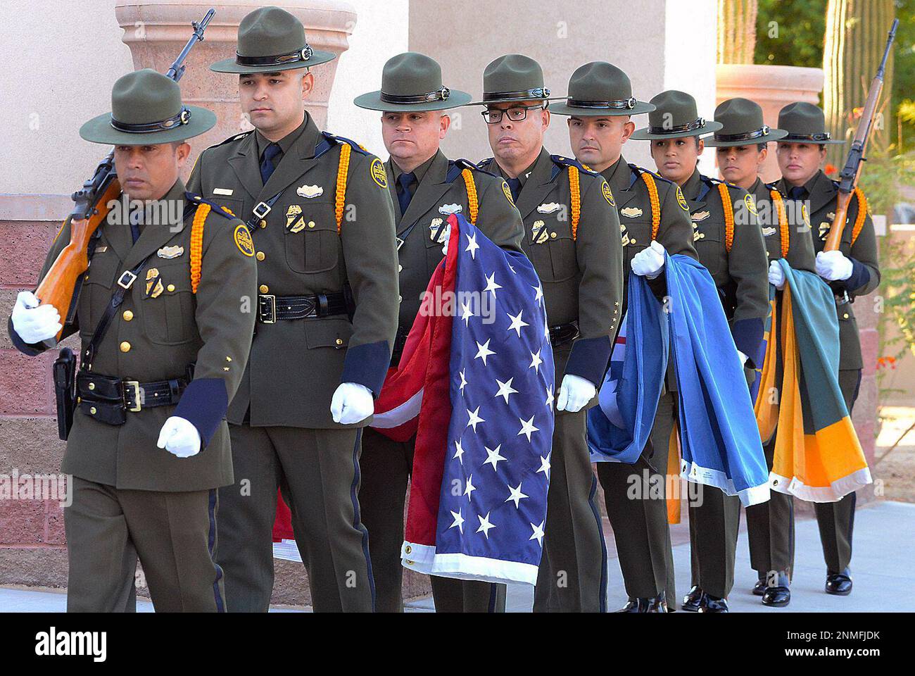 The U.S. Border Patrol Yuma Sector color guard presents the colors at ...