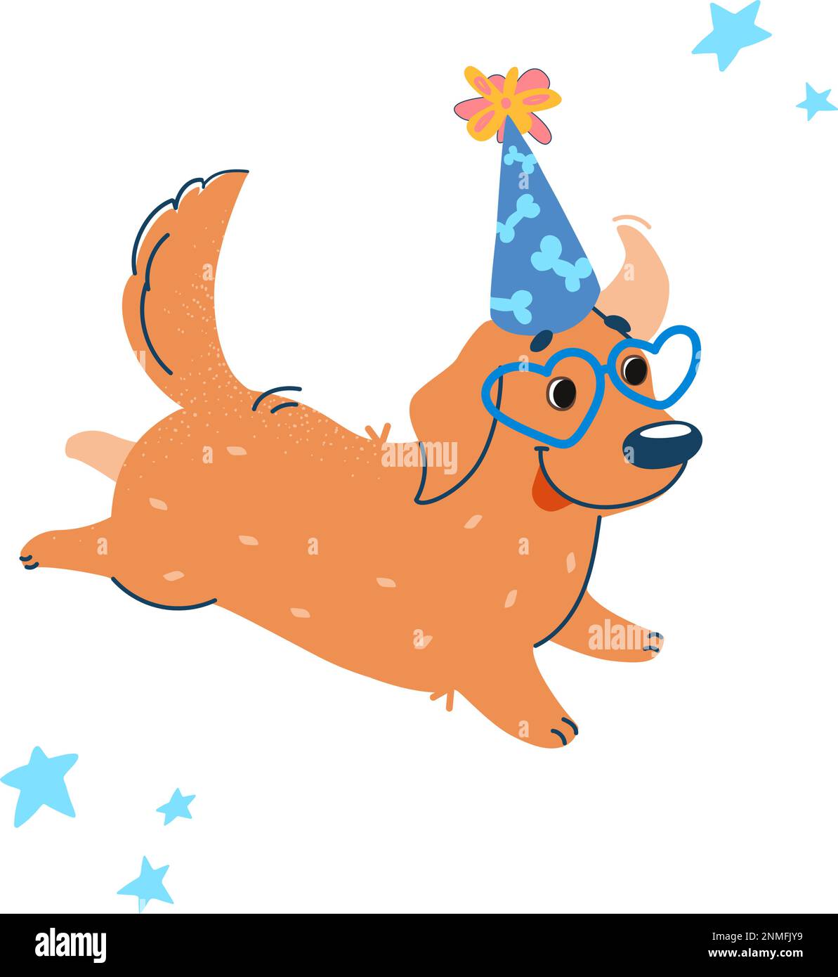 Golden retriever dog birthday party Stock Vector Images - Alamy