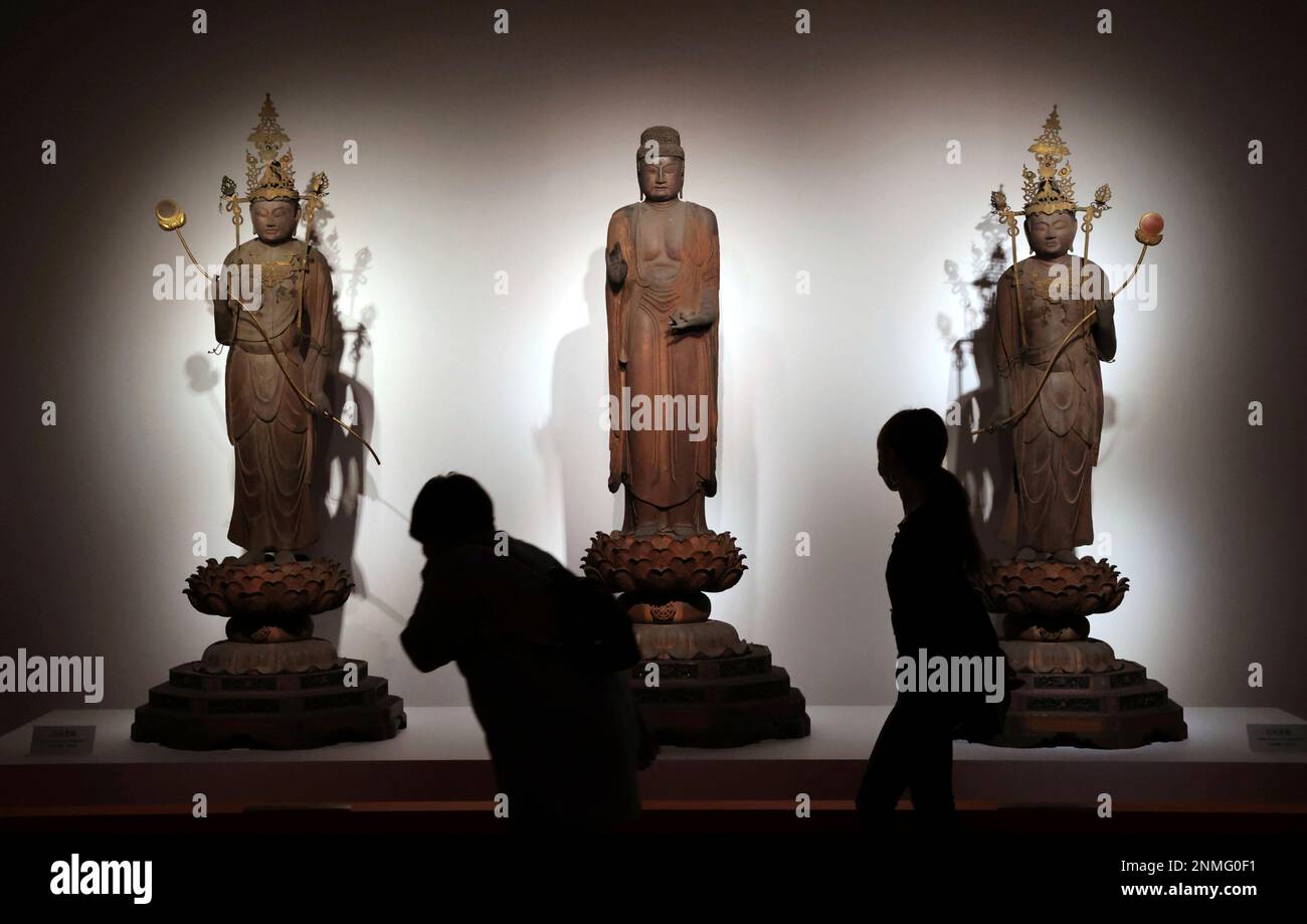 People visit a special exhibition "Commemorating the 1200th Anniversary ...