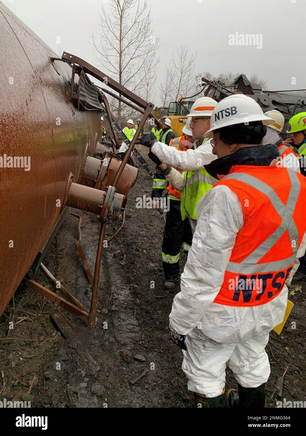 East Palestine Ohio Usa 22nd Feb 2023 Ntsb Investigators Examine A