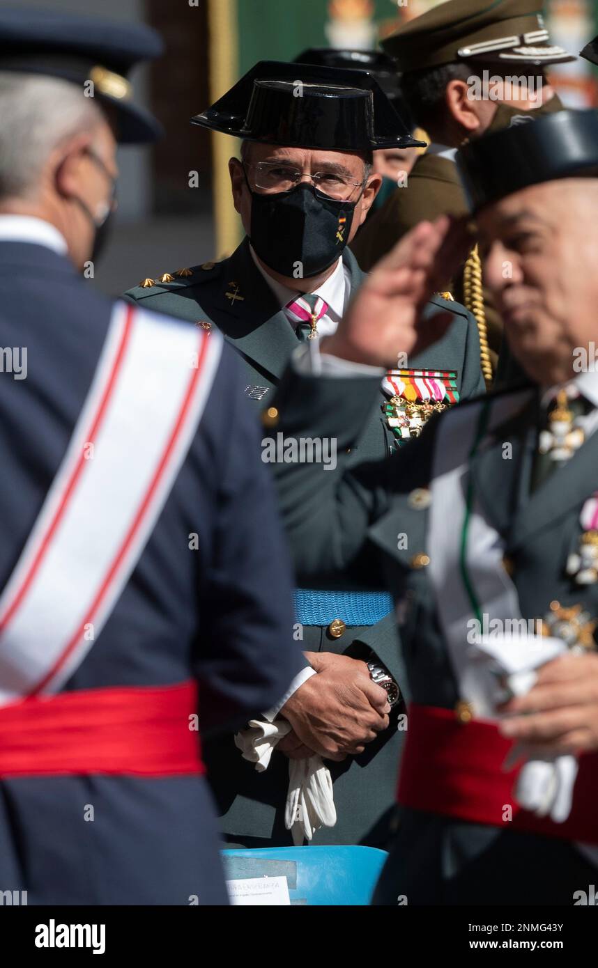Colonel Diego Pérez de los Cobos during the acts of celebration of the ...