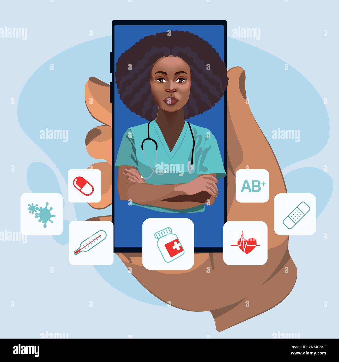 Medical personnel team, character of doctors and nurses wearing a ...