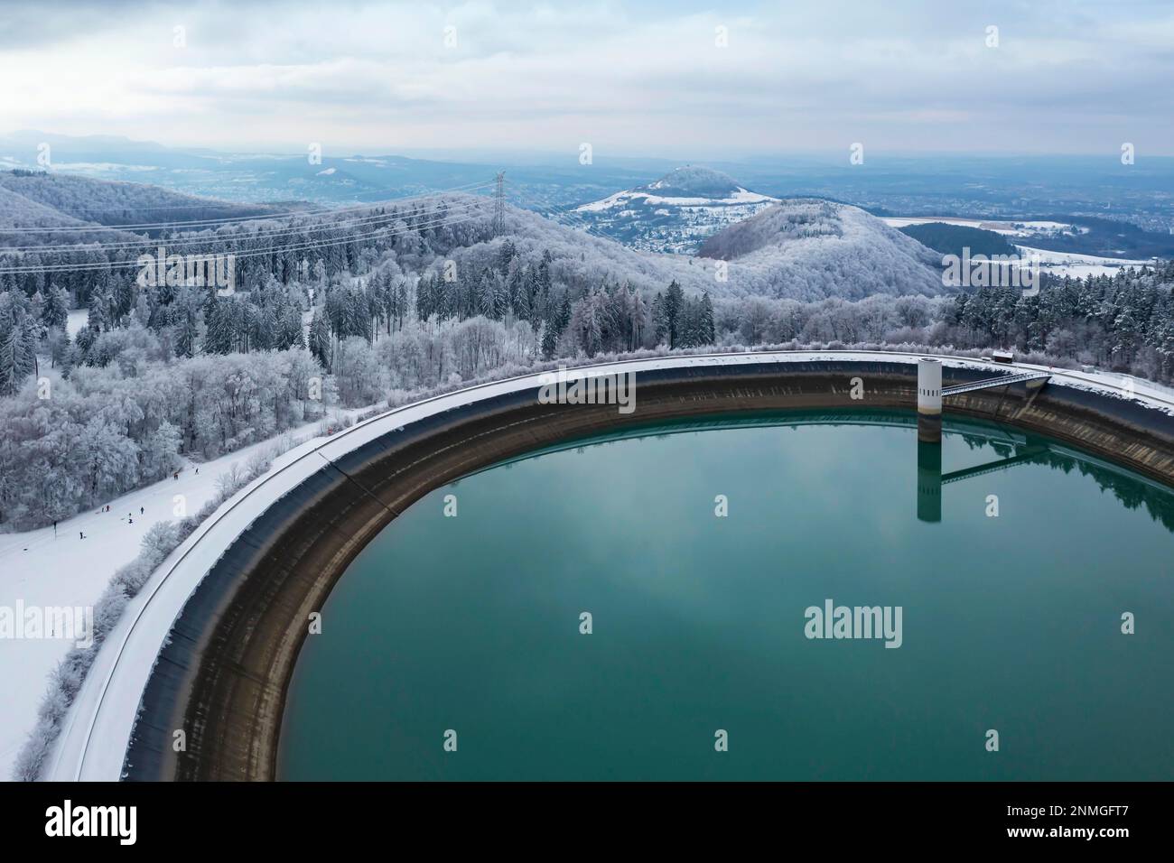 Pumped storage plant Glems of EnBW Kraftwerke AG, upper storage basin ...