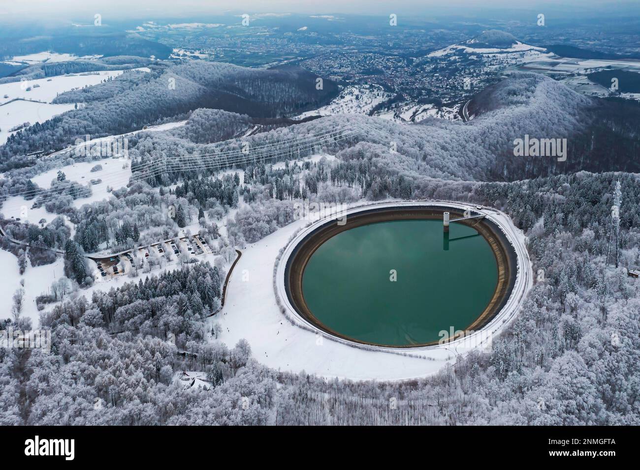Pumped storage plant Glems of EnBW Kraftwerke AG, upper storage basin ...