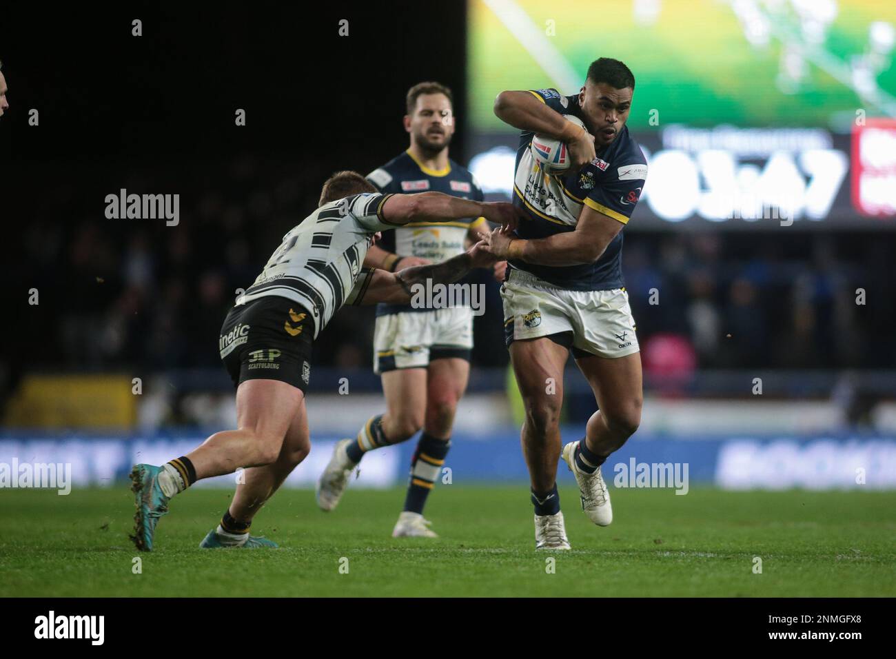 Leeds, UK. 24th Feb, 2023. Zane Tetevano of Leeds on the attack ...