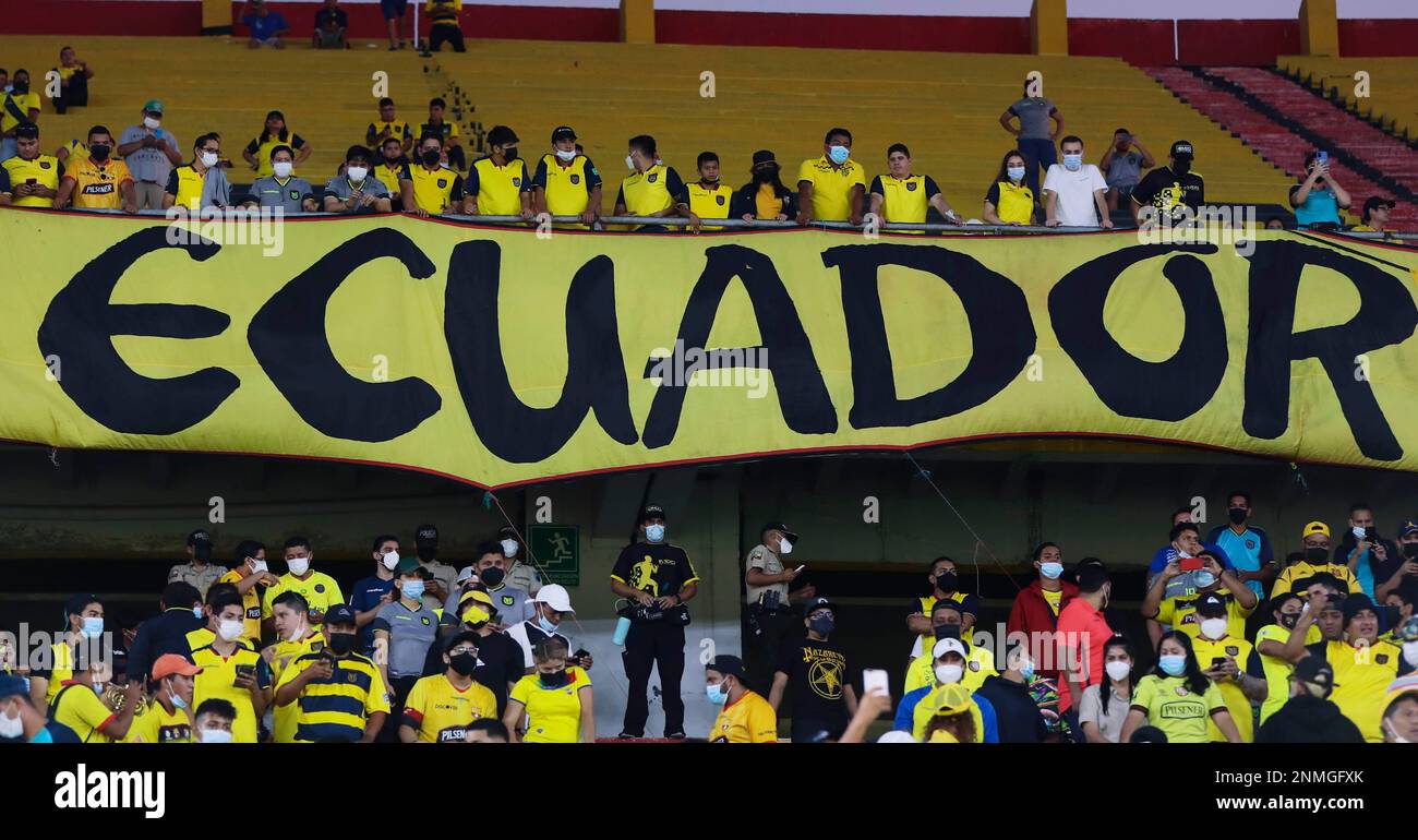 Ecuador fans wait for the start of a qualifying soccer match against ...
