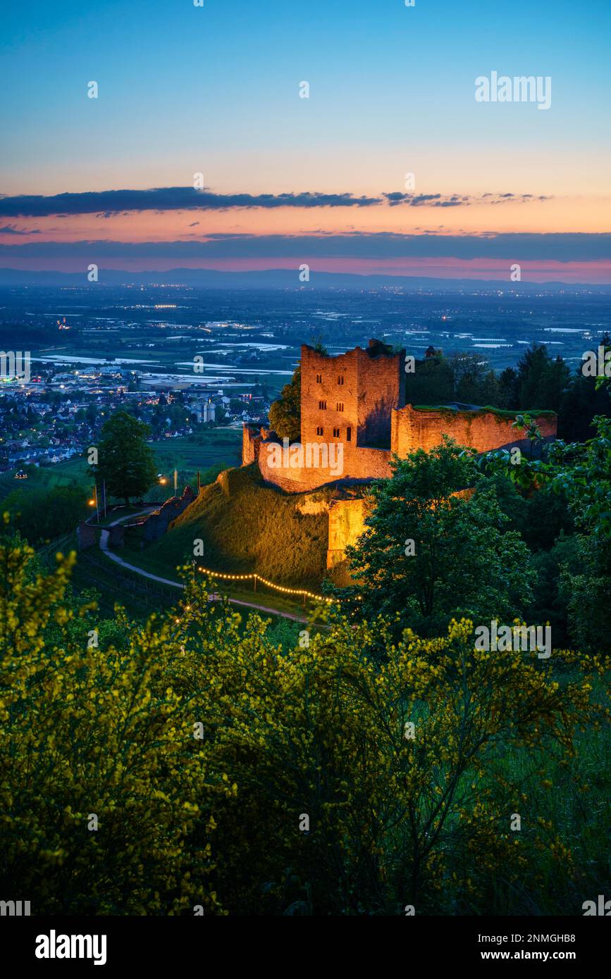 Schauenburg castle ruins, evening mood, Oberkirch, Ortenau, Northern ...