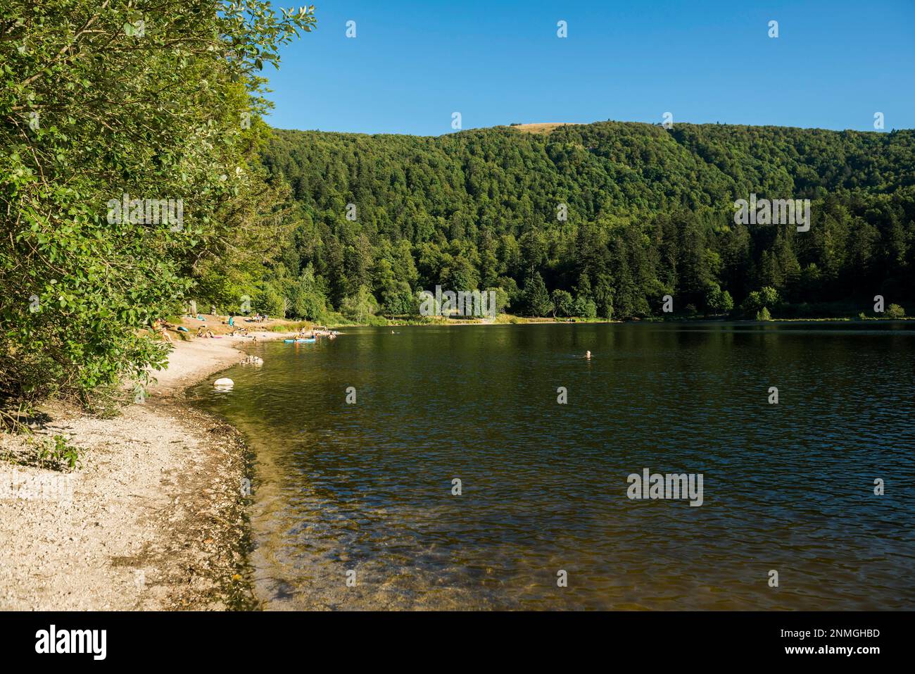 Mountain lake in summer, Lac de Blanchemer, at Hohneck, La Bresse ...