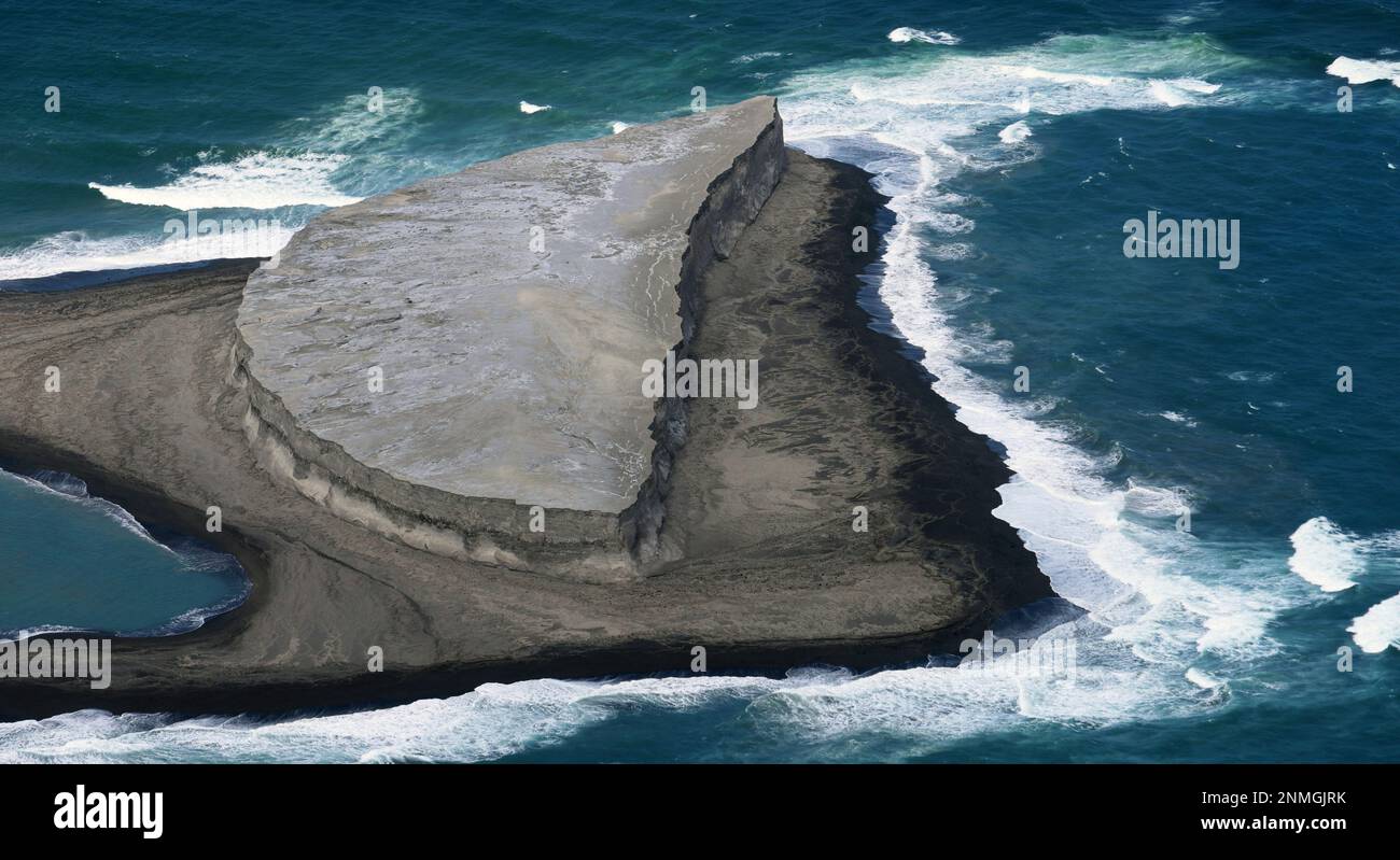 An aerial photo shows Fukutoku-Okanoba, a submarine volcano which is ...