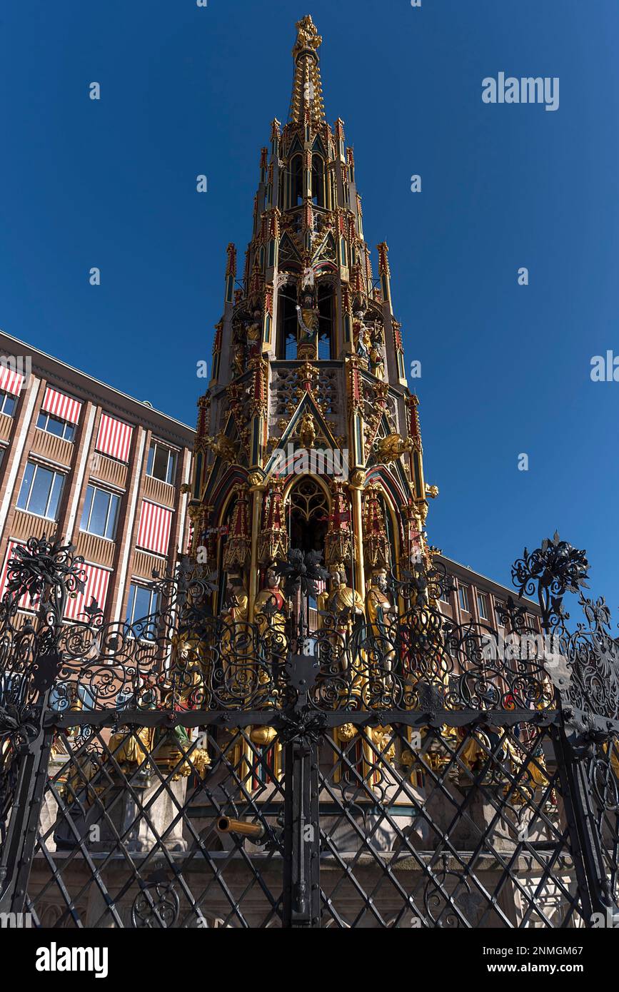 The Beautiful Fountain, copy from 1835, original built in 1396, stands ...