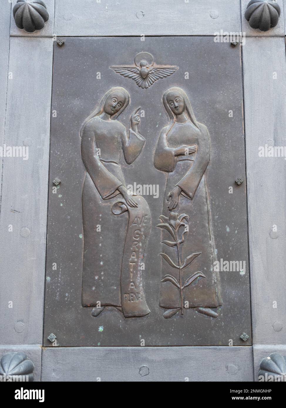 Biblical motif, entrance portal of the Benedictine Abbey of Seckau ...