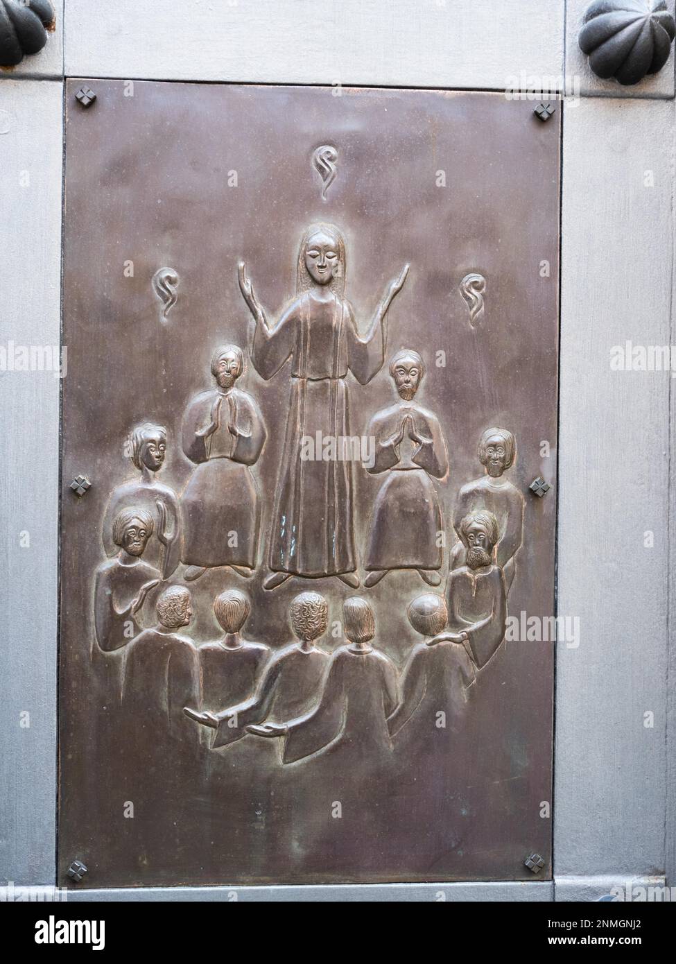 Biblical motif, entrance portal of the Benedictine Abbey of Seckau ...